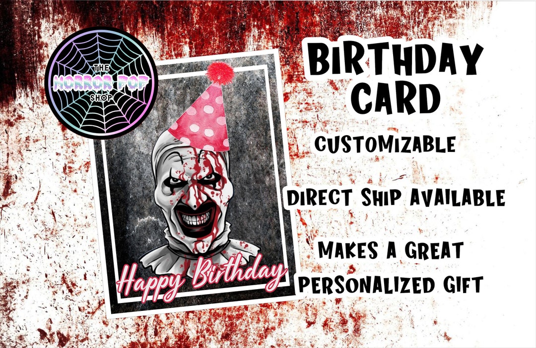 Spooky Slasher Horror Movie Birthday Card Terrifying Clowns - Etsy