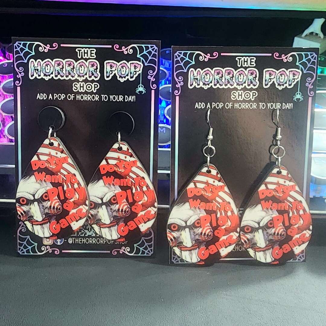 Horror Movie Character Statement Novelty Tear Drop Earrings Lightweight ...