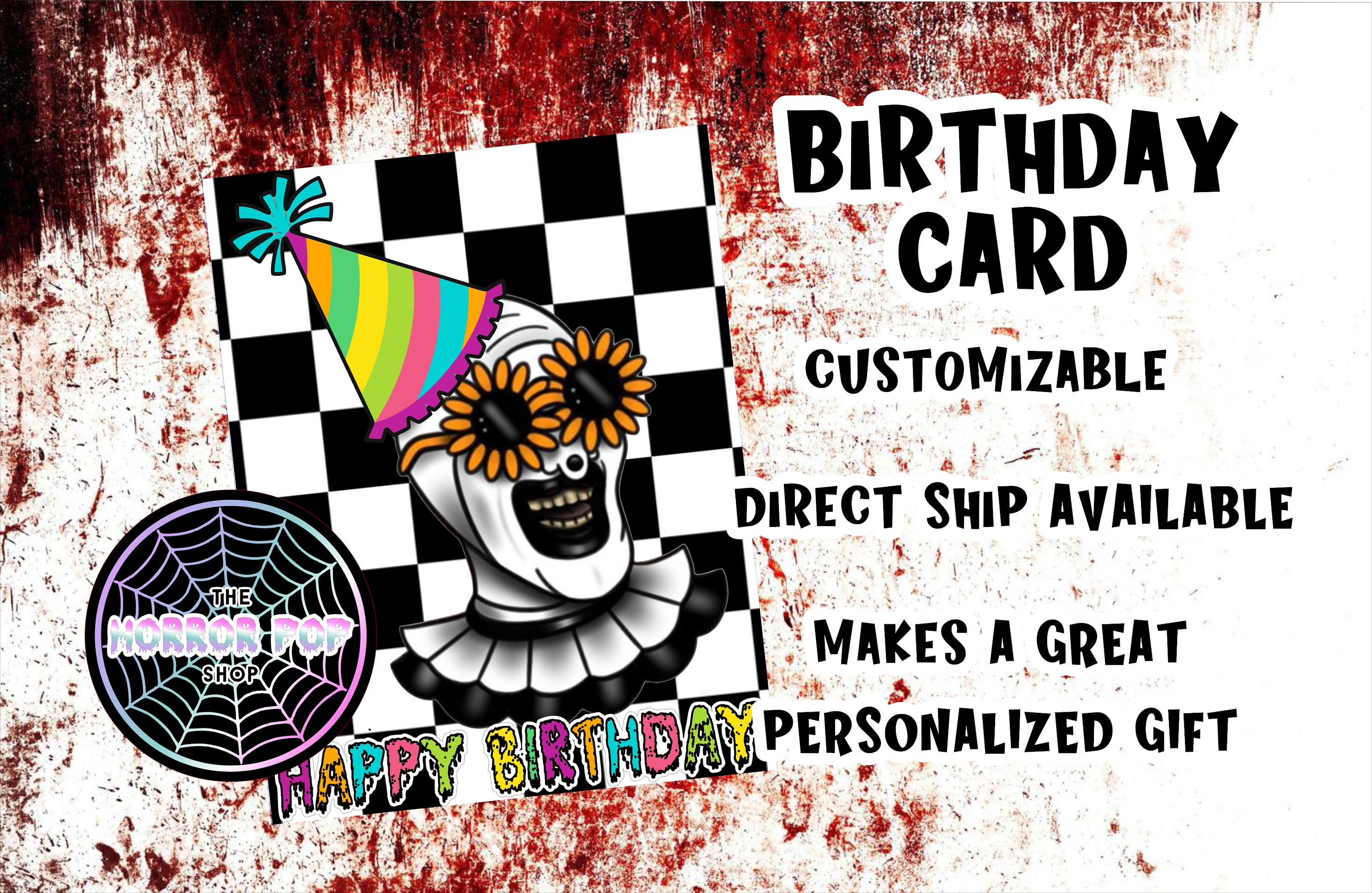 Spooky Slasher Horror Movie Birthday Card Terrifying Clowns - Etsy