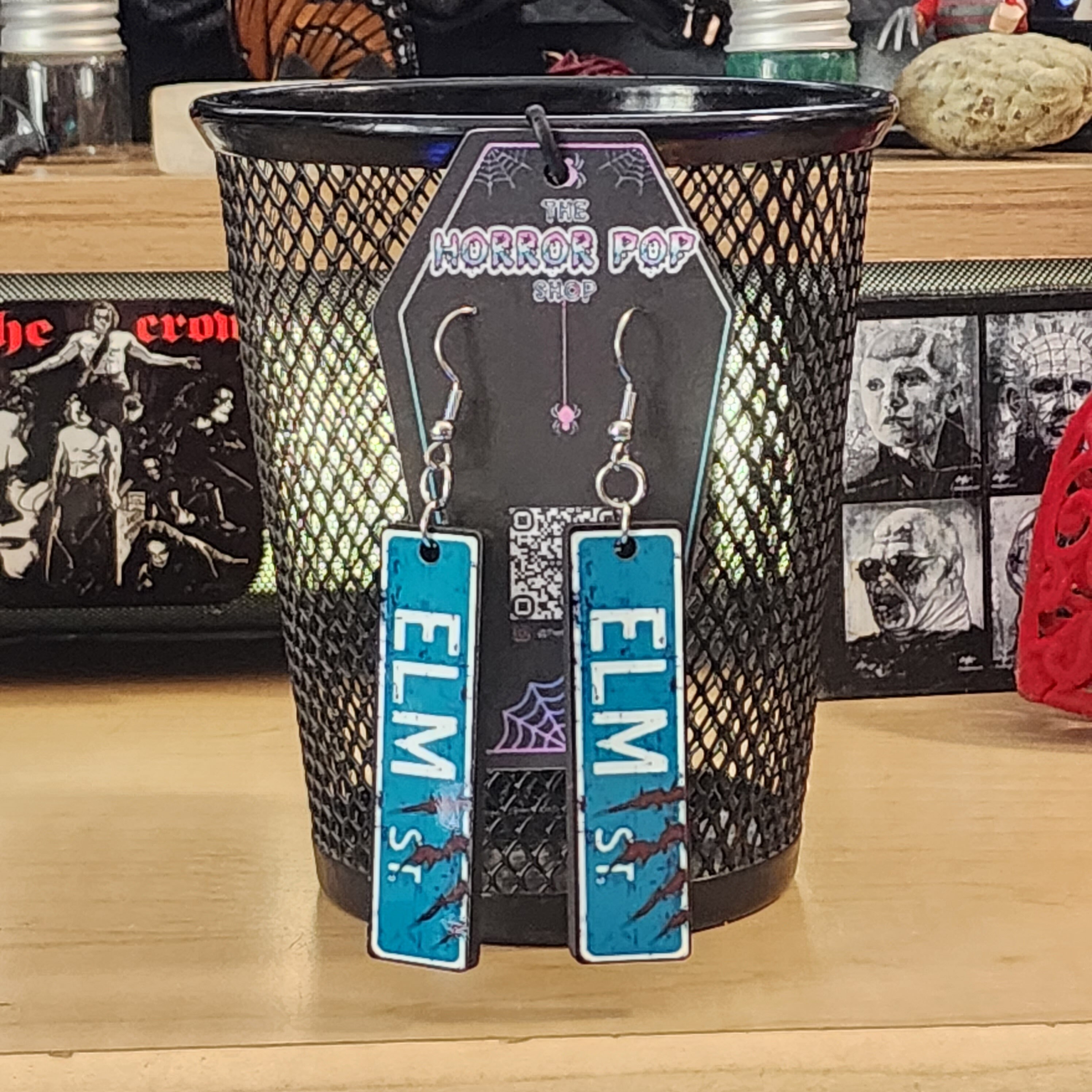 Freddy Nightmare Street Sign Large Earrings Stainless Stud Posts ...