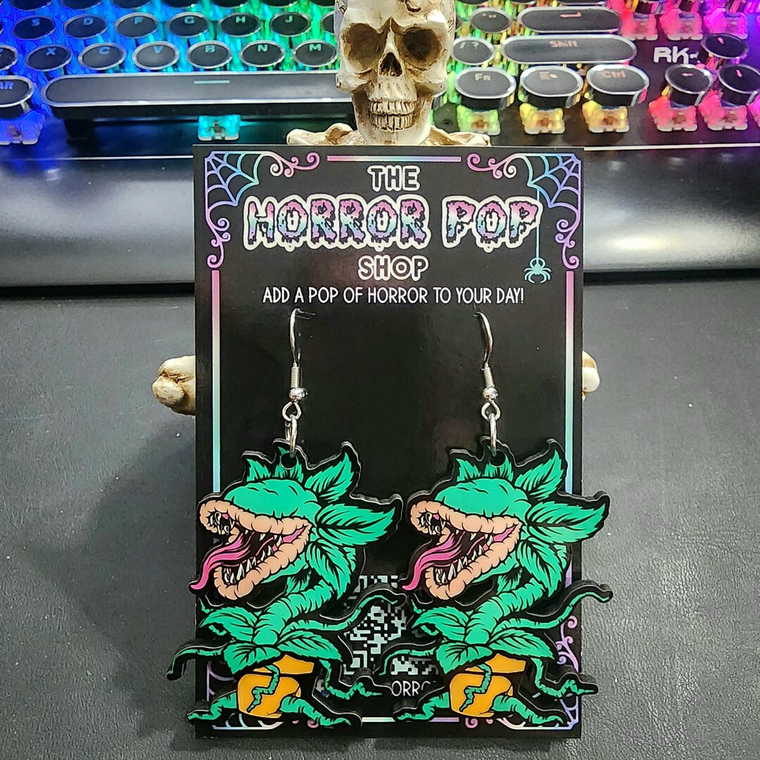 Venus Fly Trap Feed Me Large Earrings With Stainless Stud Posts, French ...