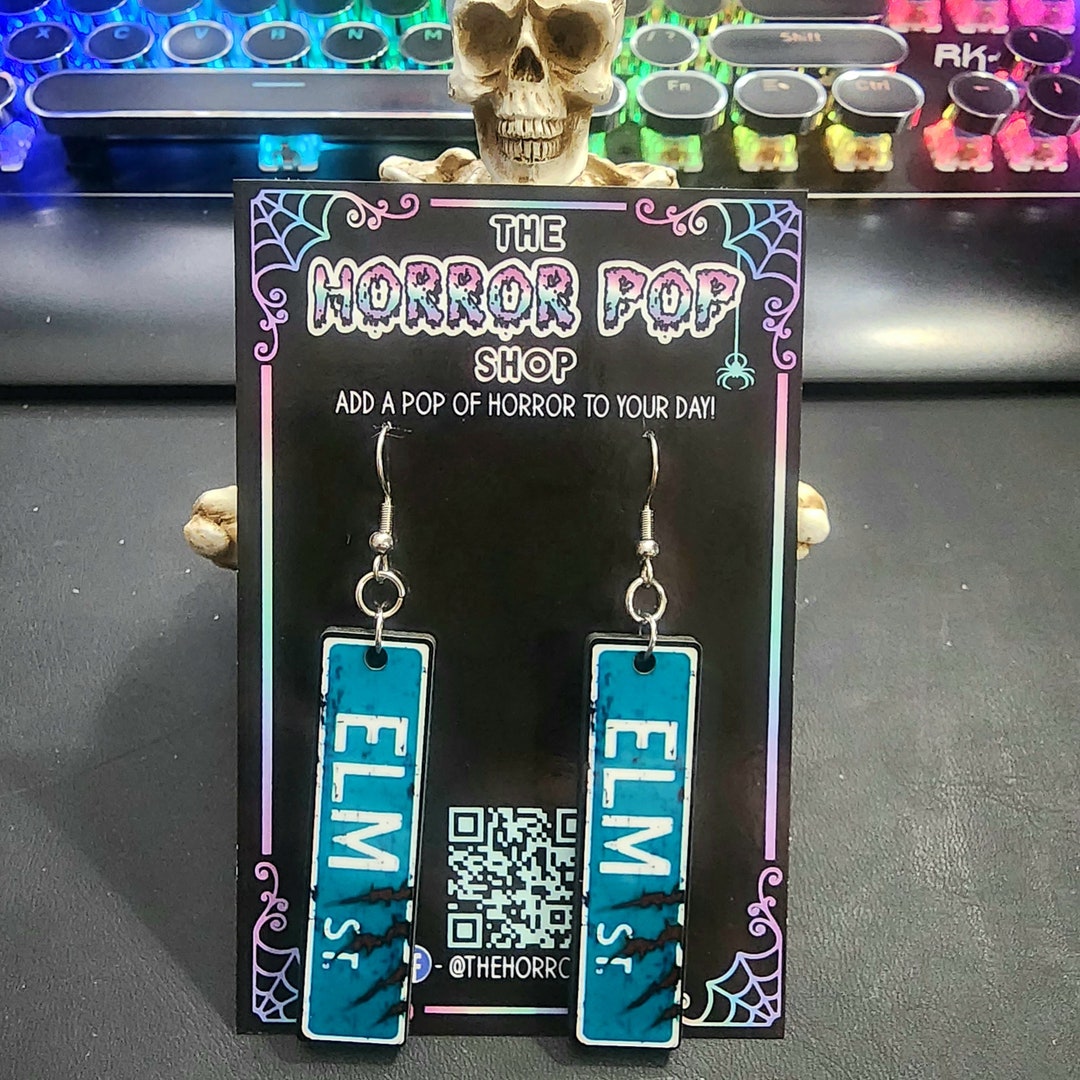 Freddy Nightmare Street Sign Large Earrings Stainless Stud Posts ...