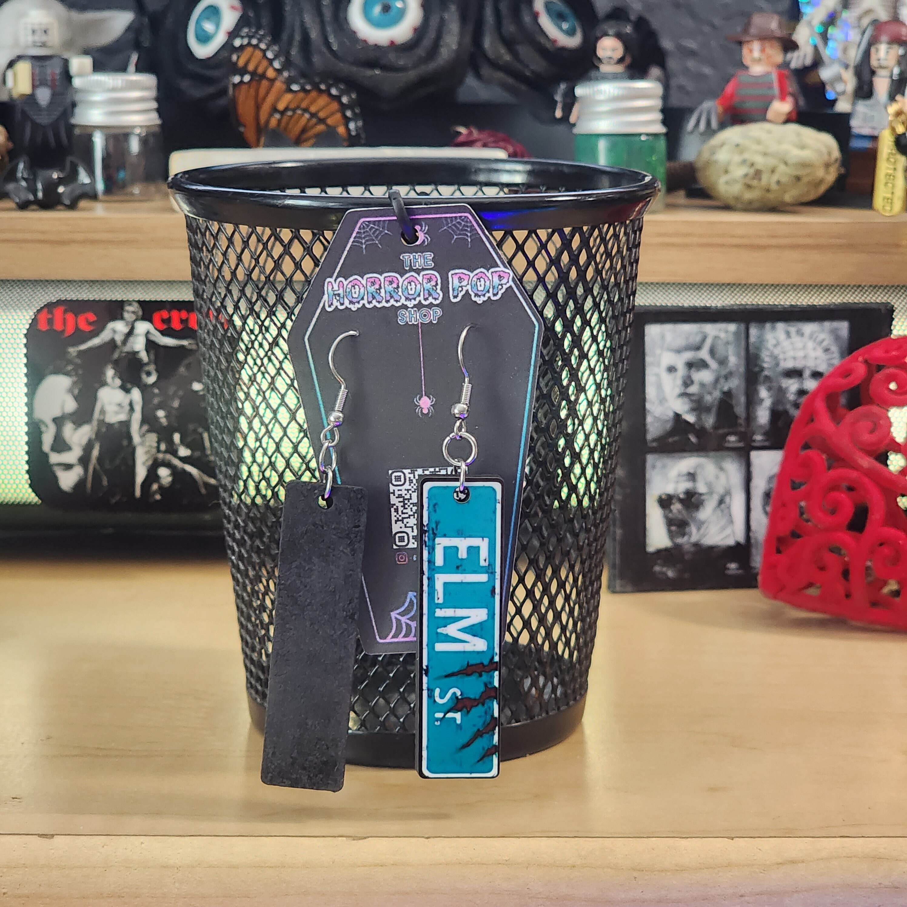 Freddy Nightmare Street Sign Large Earrings Stainless Stud Posts ...