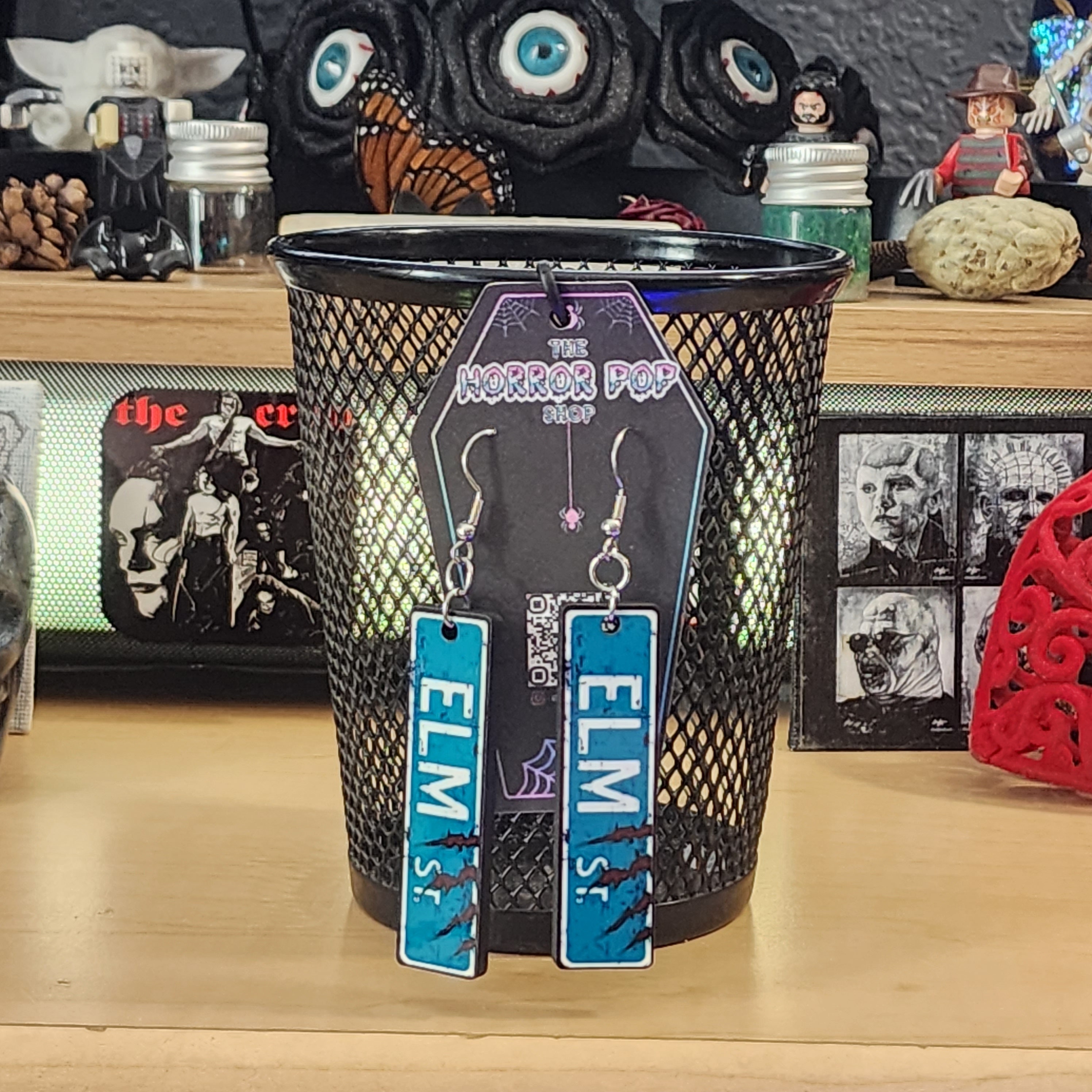 Freddy Nightmare Street Sign Large Earrings Stainless Stud Posts ...