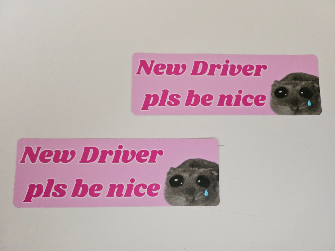2for1 New Driver Pls Be Nice Bumper Stickers Waterproof Vinyl Sticker ...