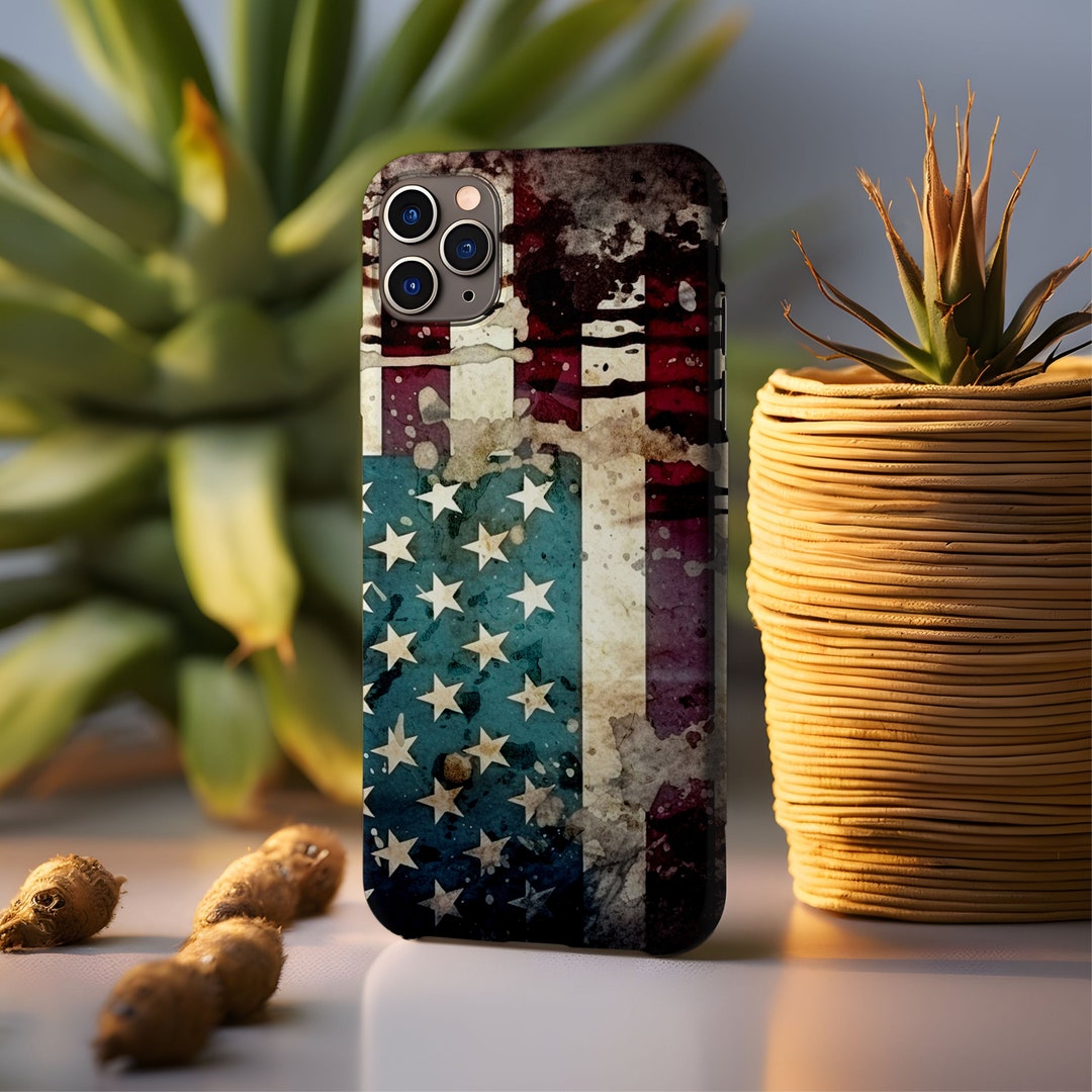 Vintage Distressed American Flag Phone Case, Patriot Statement ...