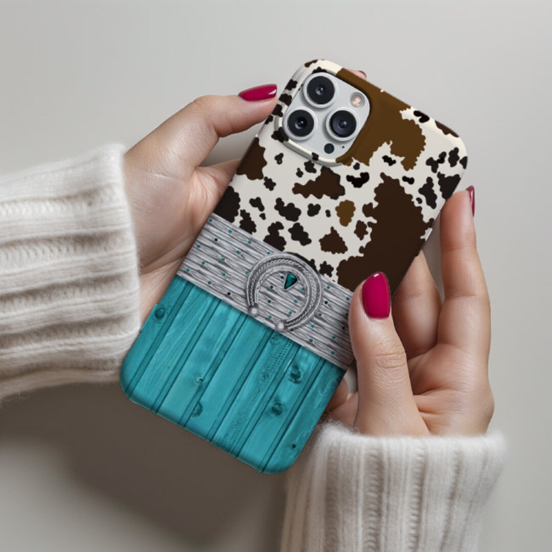 Western Phone Case, Cow Print Magsafe Phone Case Animal Cover for ...