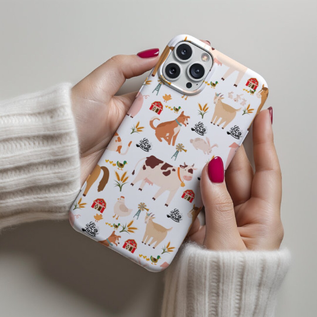 Farm Animals Unique Phone Case , Pigs Sheep & Cows Protective Phone ...