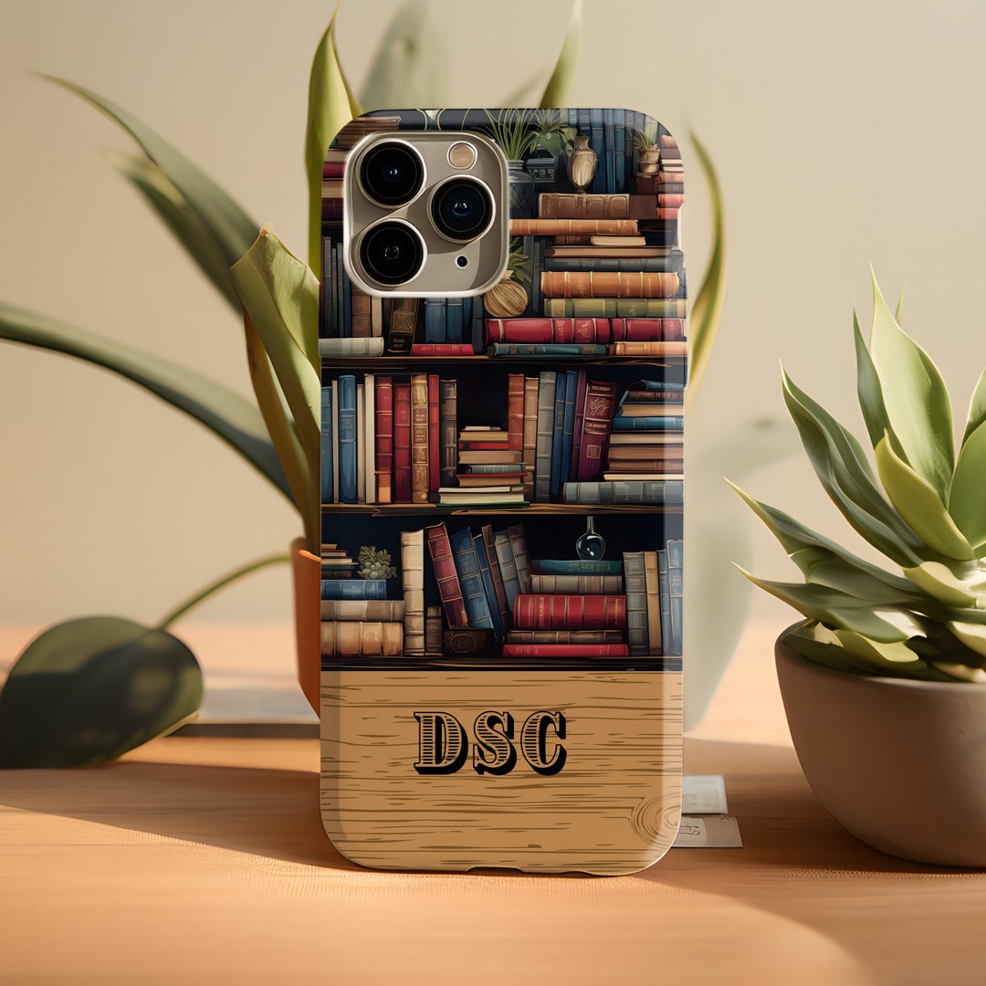 Personalized Book Lover Retro Wood Phone Case Magsafe Tough Cases for ...