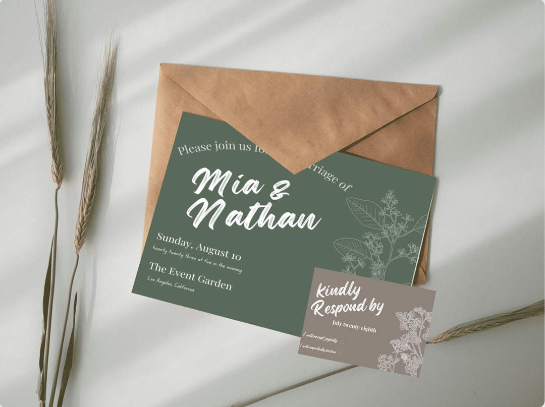 Minimalist, Aesthetic, Romantic, Wedding Invitation, Perfect for a Cute ...