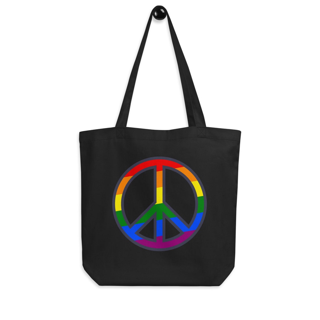 Peace Sign Eco Tote Bag - Etsy
