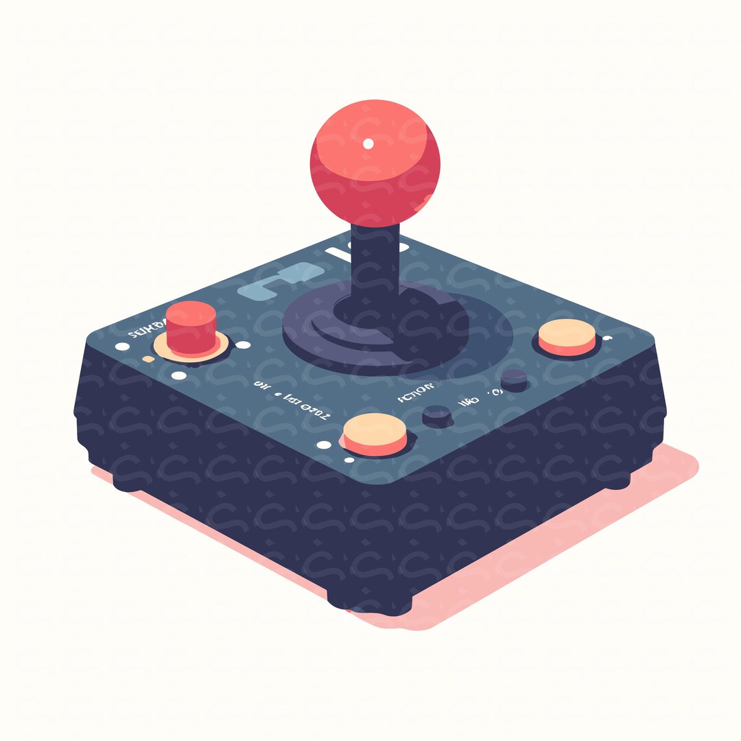 Retro Gaming Joystick SVG Vector Art Arcade Controller Illustration ...