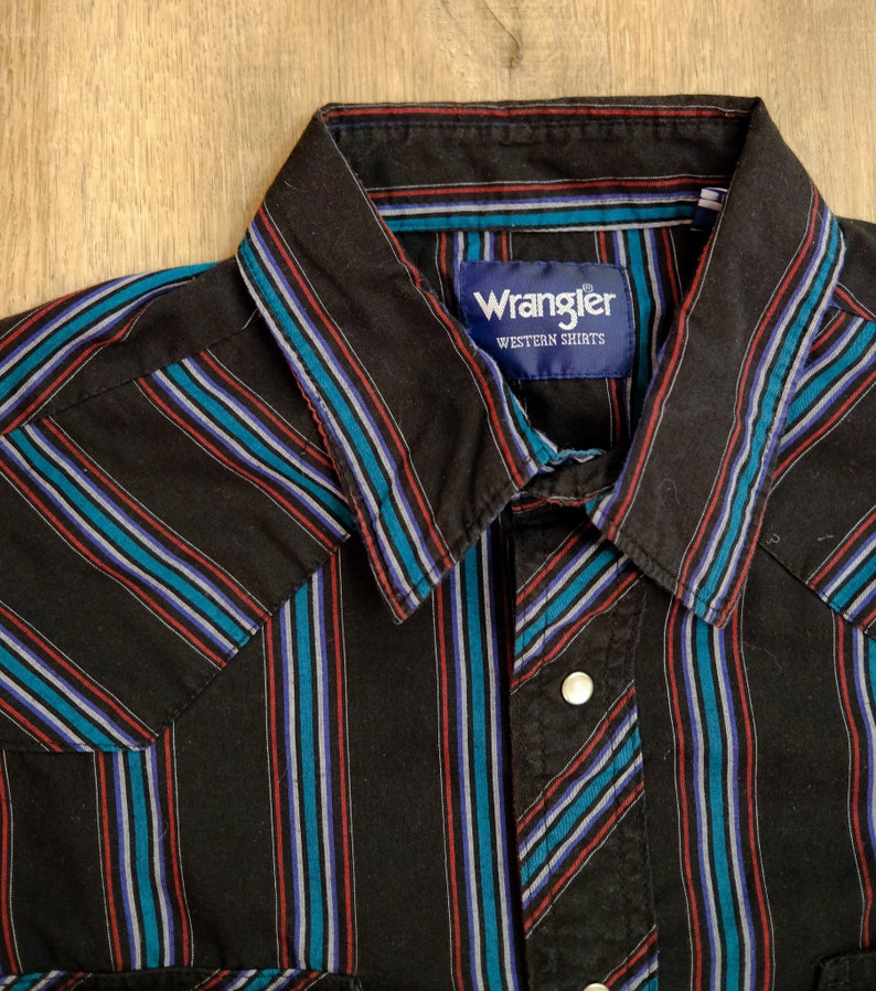 Vintage Wrangler Western Shirt - Short Sleeve, Pearl Button Snaps , XL ...