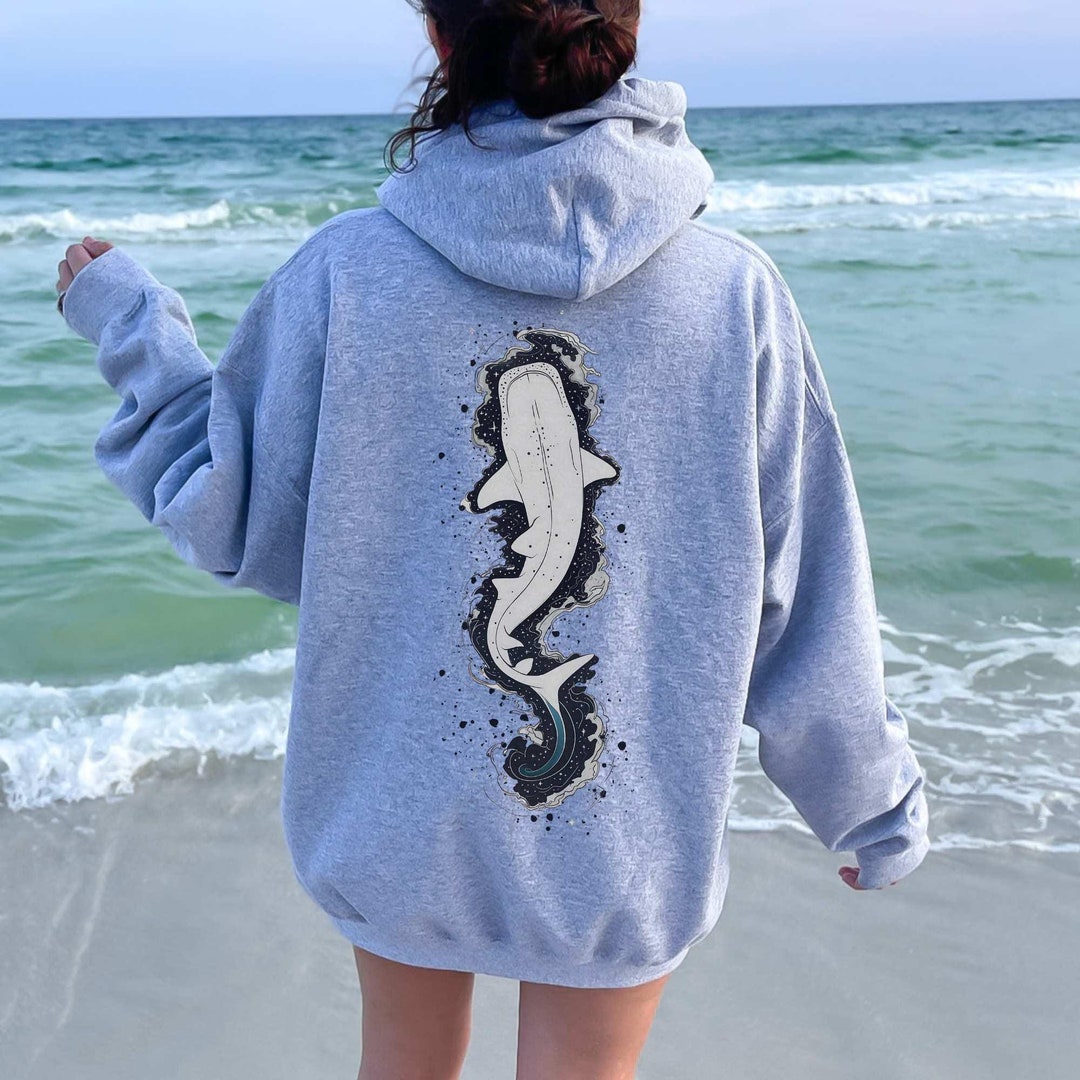 Whale Shark Preppy Hoodie, Unisex Sizes Preppy Stuff Beach Bum Coconut ...