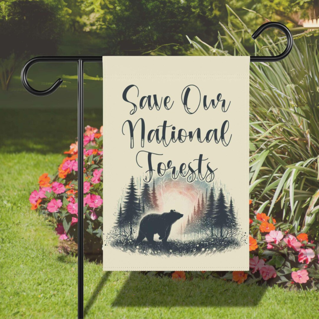 Save Our Parks Garden Flag: National Forest Bear Scene - Etsy