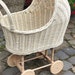 White Wicker Doll Stroller, Wicker Doll Pram, Doll Pram, Gift for Kids ...