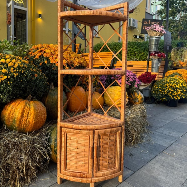 Wicker Corner Shelf - Etsy