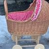 White Wicker Doll Pram Baby Stroller Ecofriendly Doll Stroller Wicker ...
