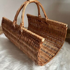 Firewood Holder, Fireplace Decor, Wicker Basket, Log Carrier, Firewood ...