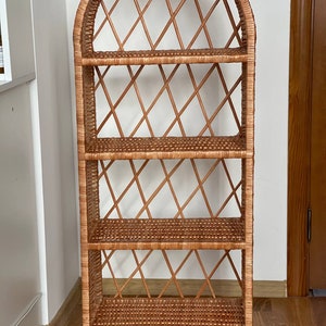 Wicker Shelving Unit Etagere Shelf,boho Furniture Decor,book Plant ...