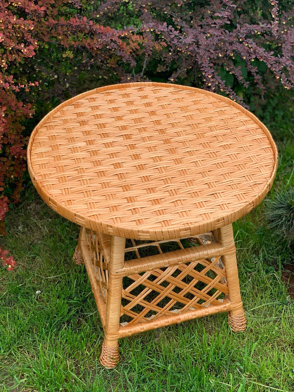 Wicker Round Table, Round Coffee Table, Patio Furniture, Wicker Coffee ...