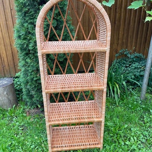 Wicker Shelving Unit Etagere Shelf,boho Furniture Decor,book Plant ...
