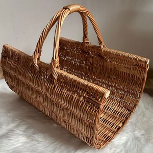 Firewood Holder, Fireplace Decor, Wicker Basket, Log Carrier, Firewood ...