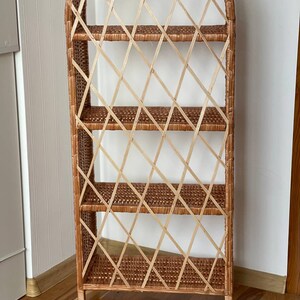 Wicker Shelving Unit Etagere Shelf,boho Furniture Decor,book Plant ...