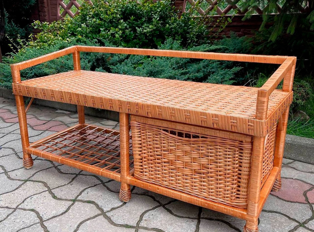 Shoe Storage Shelf, Shoe Rack Bench, Wooden Shoe Rack, Wicker Shelf ...