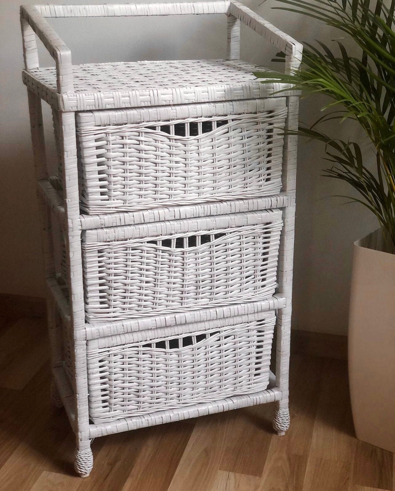 White Wicker Dresser, Chest of Drawers, Wicker Chest, Rattan Dresser ...