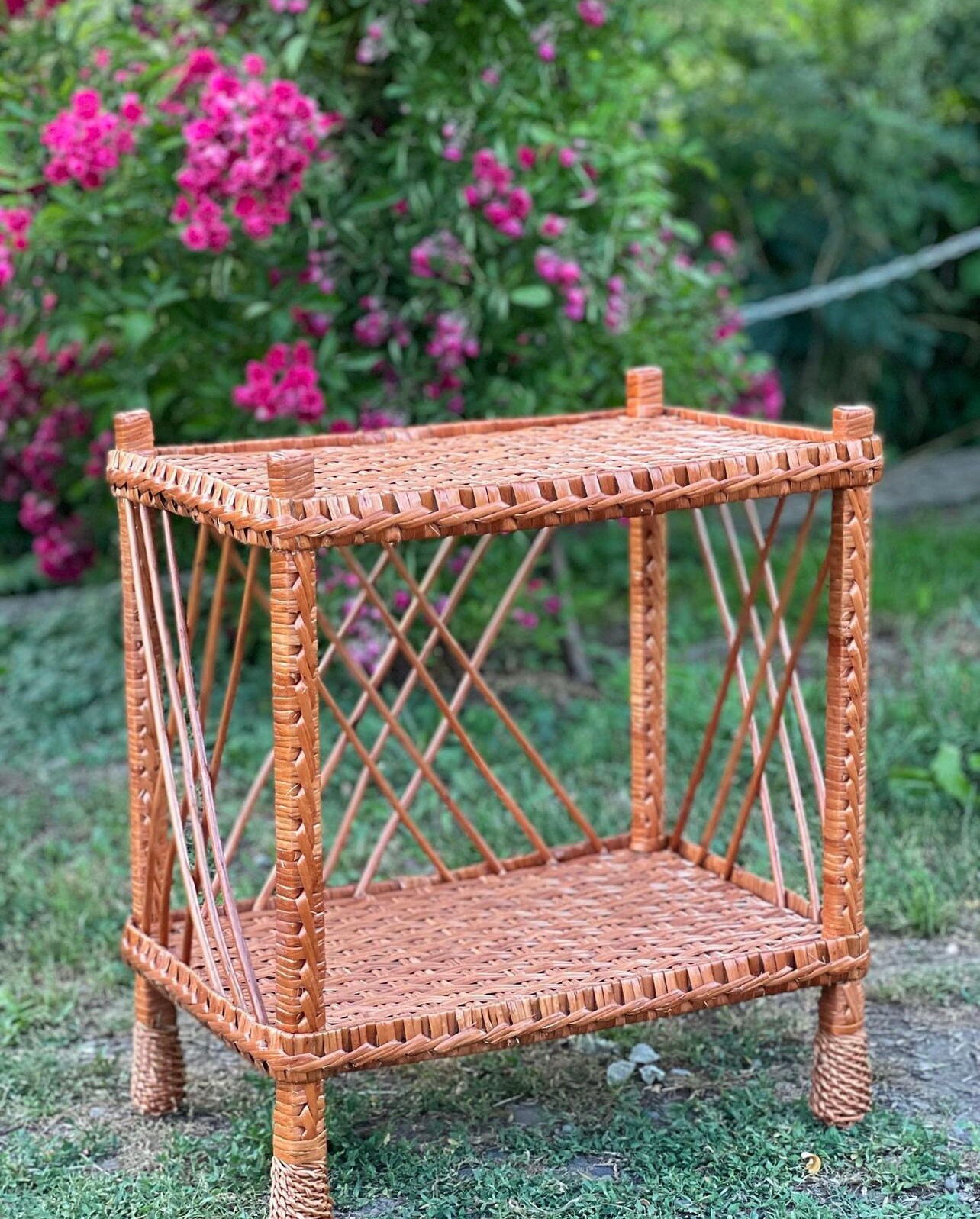 Small Wicker Shelf, Rattan Shelf, Rattan Shelves, Wicker Decor, Outdoor ...