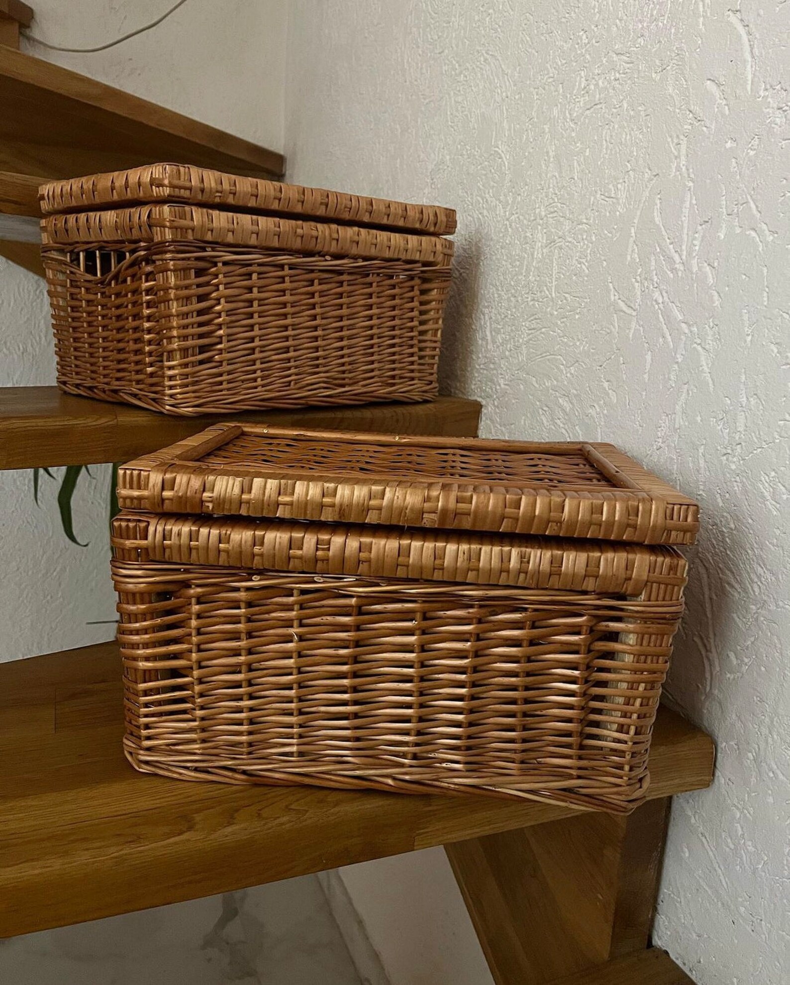 Small Wicker Organizer, Wicker Storage Bins, Boho Furniture, Wicker ...