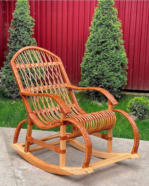 Children s Rocking Chair Made of Vines Swing Chair Childs Wicker Chair Wicker Chair Wood Lounge Chair Housewarming Gift First Home Etsy