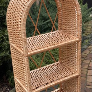 Wicker Shelving Unit Wicker Shelf Arched Bookcase Rattan Book Shelf ...