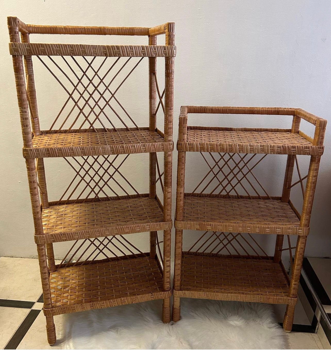 Wicker Shelf, Wicker Decor, Outdoor Furniture, Book Shelf, Wooden Plant ...