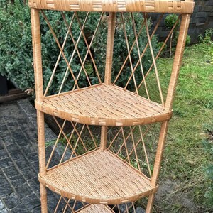 Wicker Shelving Unit With 4 Shelf Corner Shelf Ecofriendly Rattan Shelf ...