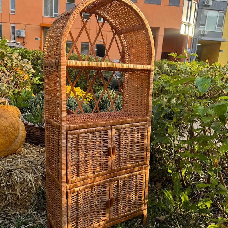 Rattan Bookcase - Etsy