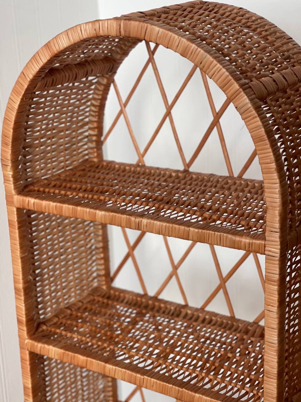 Wicker Shelving Unit Etagere Shelf,boho Furniture Decor,book Plant ...