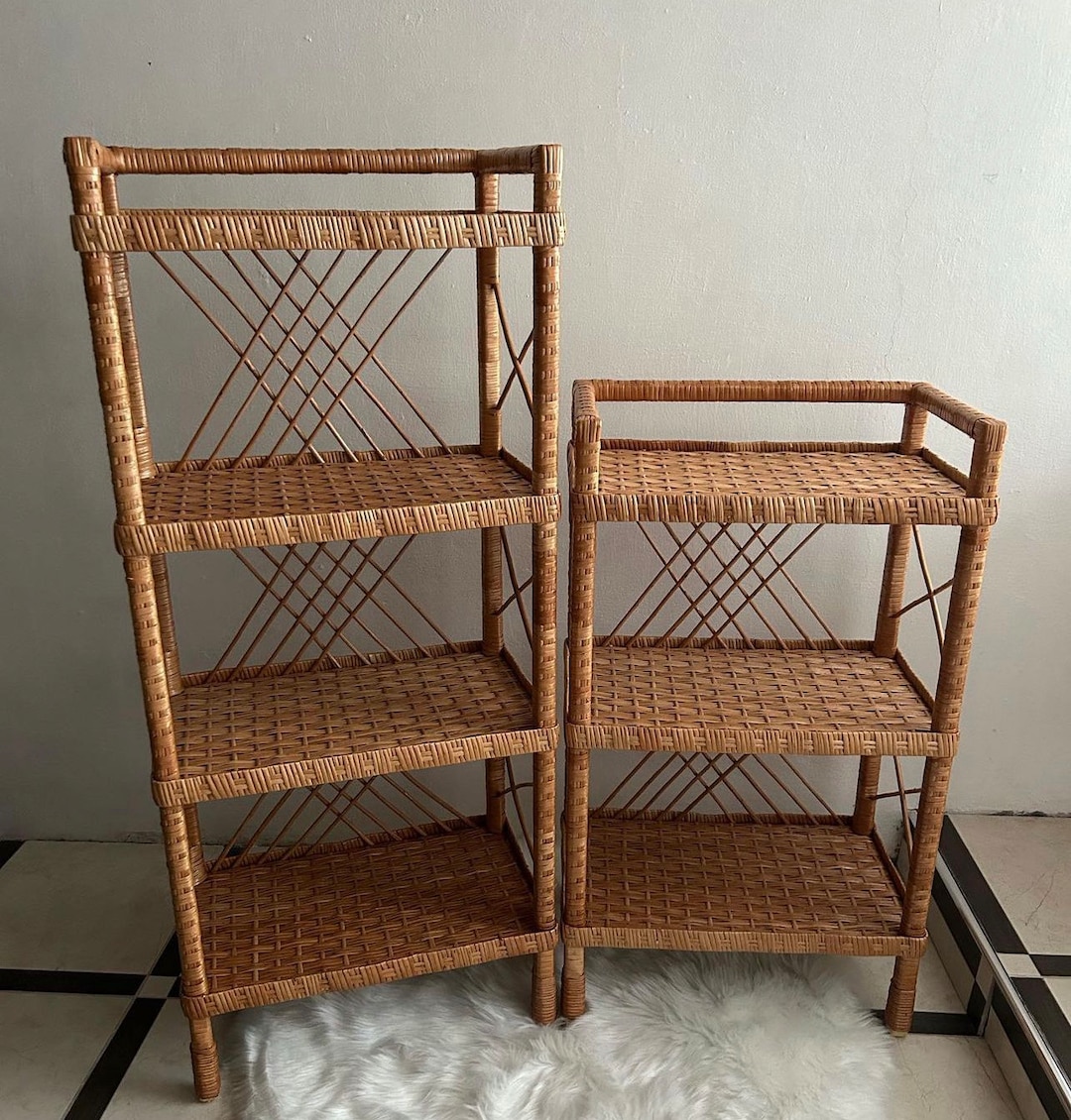 Wicker Shelf, Wicker Decor, Outdoor Furniture, Book Shelf, Wooden Plant ...