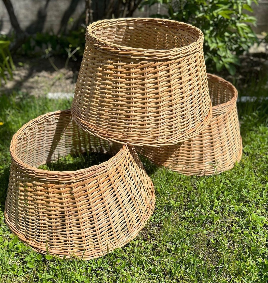 Natural Wicker Handmade Round Tree Skirt Eco-friendly Tree Collar Woven ...