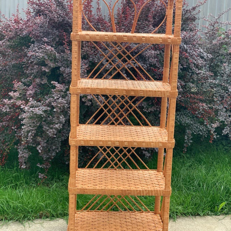 Rattan Shelf Bookcase - Etsy