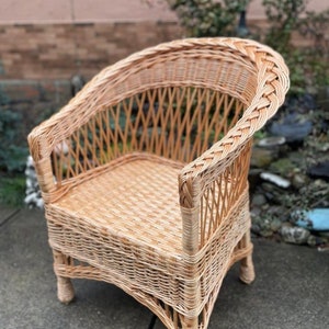 Natural Wicker Chair, Rattan Chair, Outdoor Patio Furniture, Boho ...