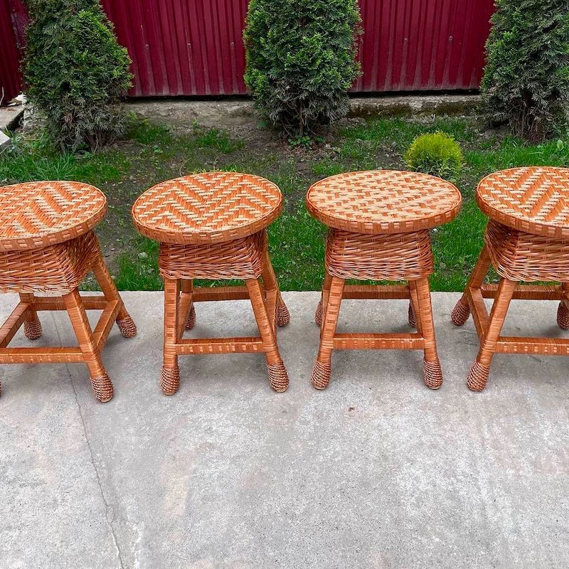 Wicker Stool - Etsy