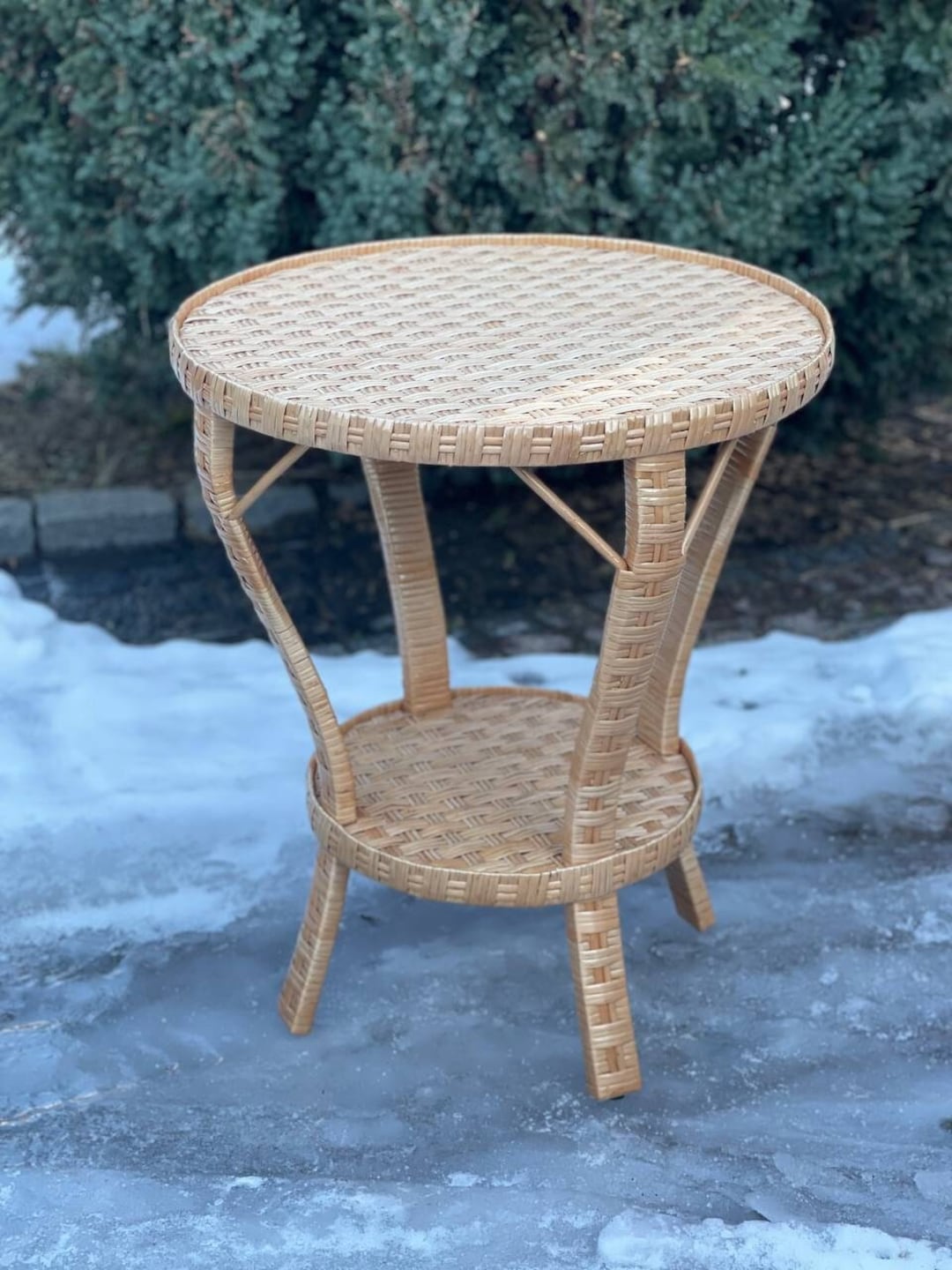 Wicker Round Handmade Coffee Table, Boho Furniture, Patio Furniture ...