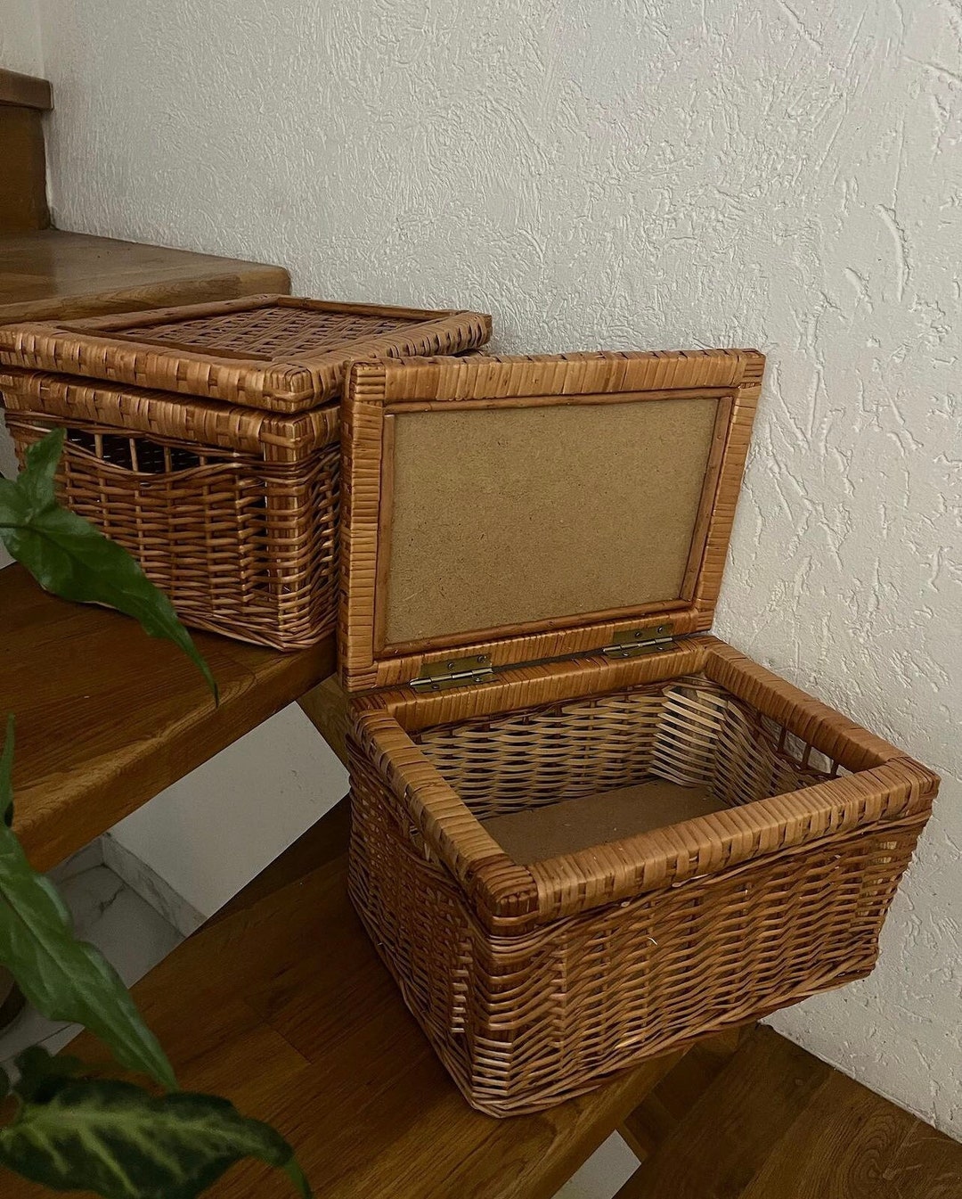 Small Wicker Organizer, Wicker Storage Bins, Boho Furniture, Wicker ...