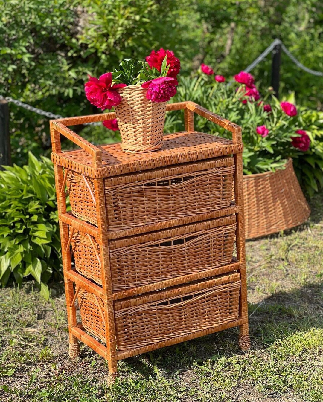Wicker Dresser, Chest of Drawers, Wicker Chest, Small Chest of Drawers ...
