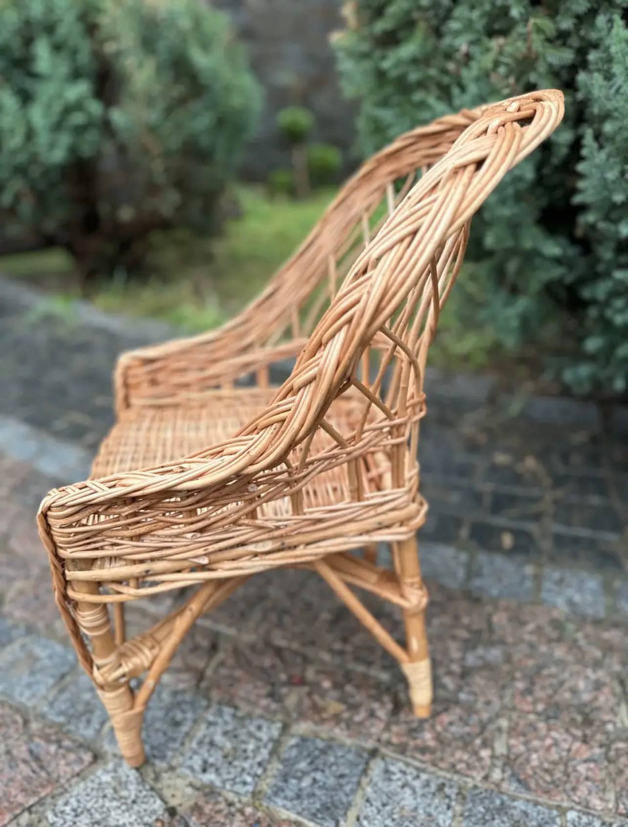 Wicker Kid's Chair Boho Сhilds Natural Wicker Chair for Kid Rattan Seat ...