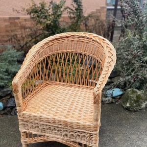 Natural Wicker Chair, Rattan Chair, Outdoor Patio Furniture, Boho ...