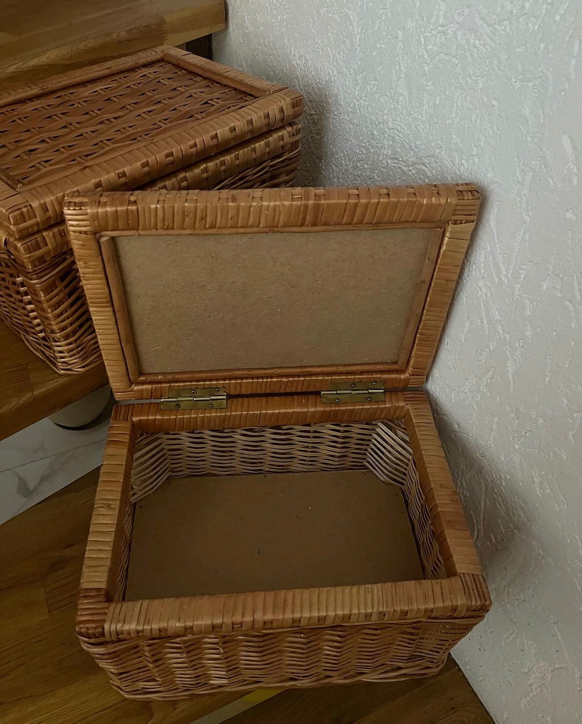 Small Wicker Organizer, Wicker Storage Bins, Boho Furniture, Wicker ...