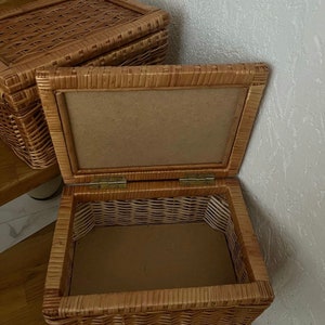 Small Wicker Organizer, Wicker Storage Bins, Boho Furniture, Wicker ...